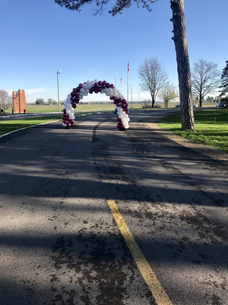 White & Maroon Balloon Arch - Funbelievable Balloons